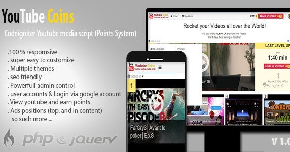 YouTube Coins - (Media Script + Points System) Video Sharing Site Nulled - Nullscript Collection ...