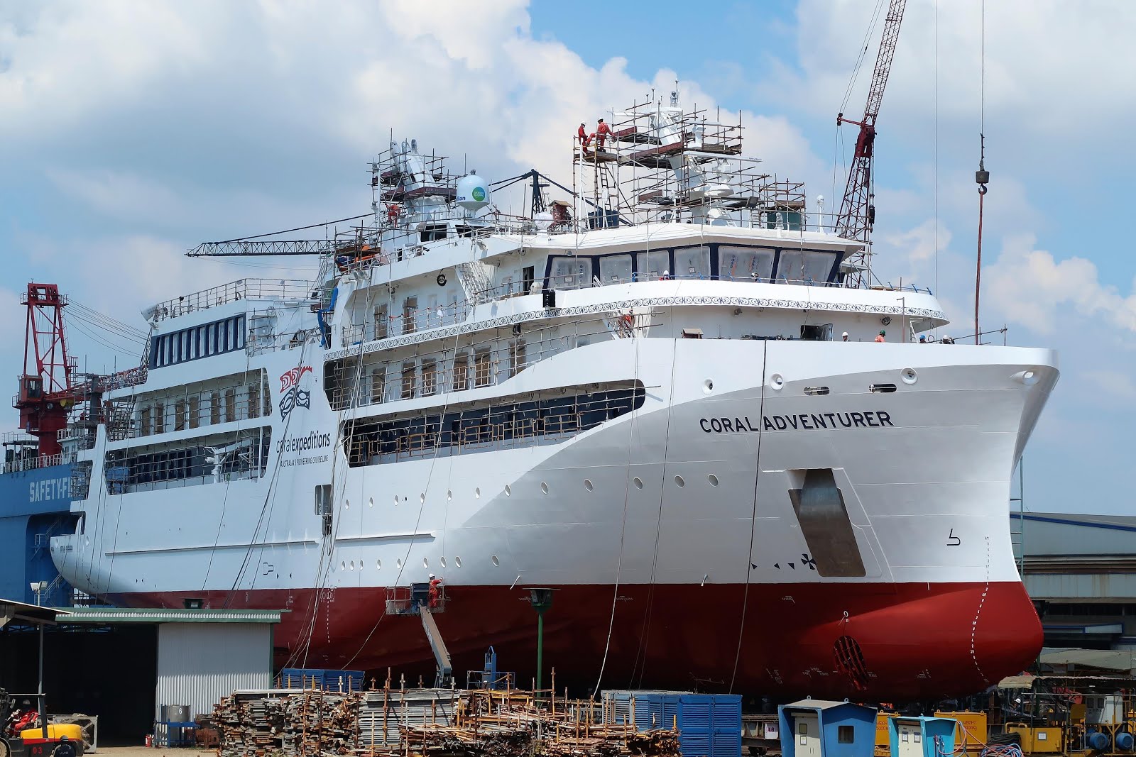 Coral Expeditions float-out of new flagship Coral Adventurer