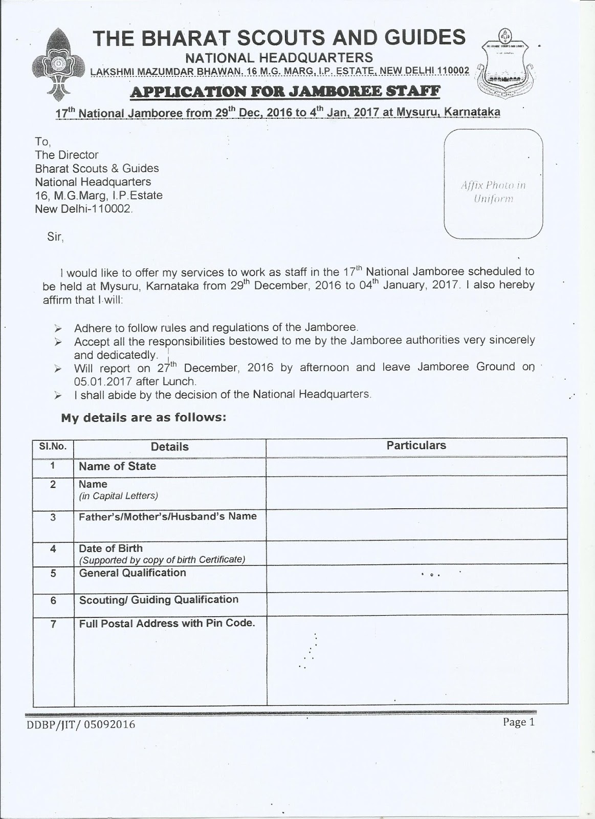 Bharath Scouts&Guides,Blore North District!: October 2016