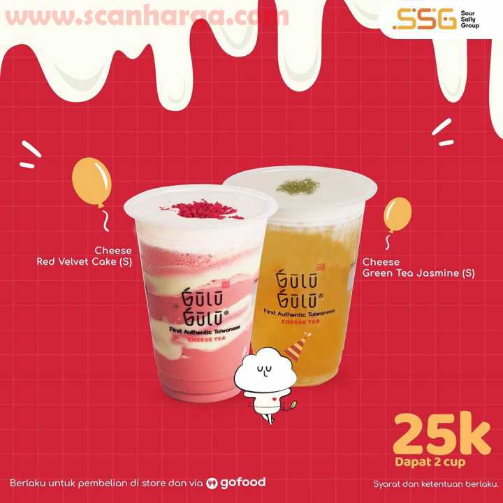 Gulu Gulu Promo Cheese Tea Party Rp 25 Ribu Dapat 2 Cup Scanharga