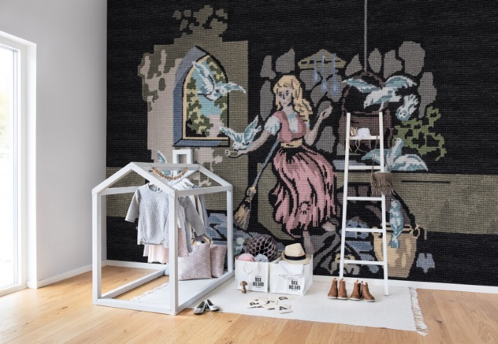 Keltainen talo rannalla: Rustiikkia ja tapetteja