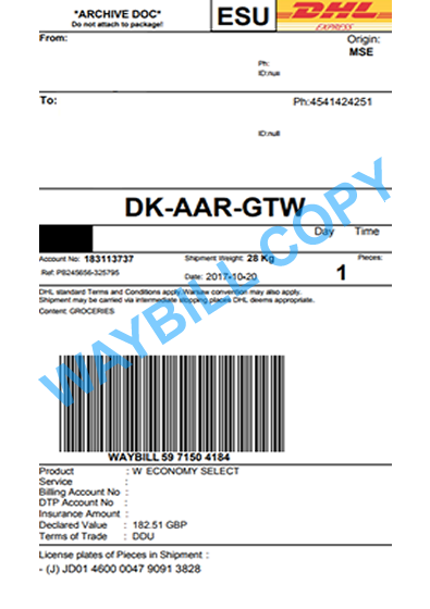 Dhl Packing Slip - Invoice Template
