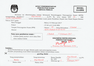 Tata Cara Pengisian Surat Pemberitahuan Pemungutan Suara Kepada Pemilih ...