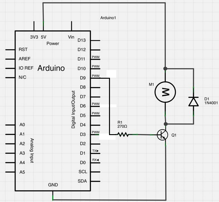 labwire: Drive DC Motor using Transistor and Arduino