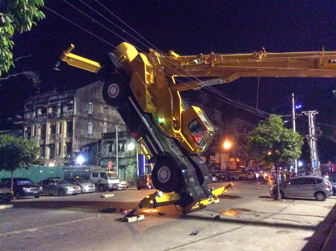 70 tonne Rough Terrain Crane Toppled in Myanmar | %%primary_category ...