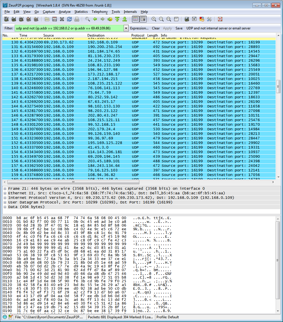 Field Notes of a Computer Geek: Finding Zeus P2P on Your Network