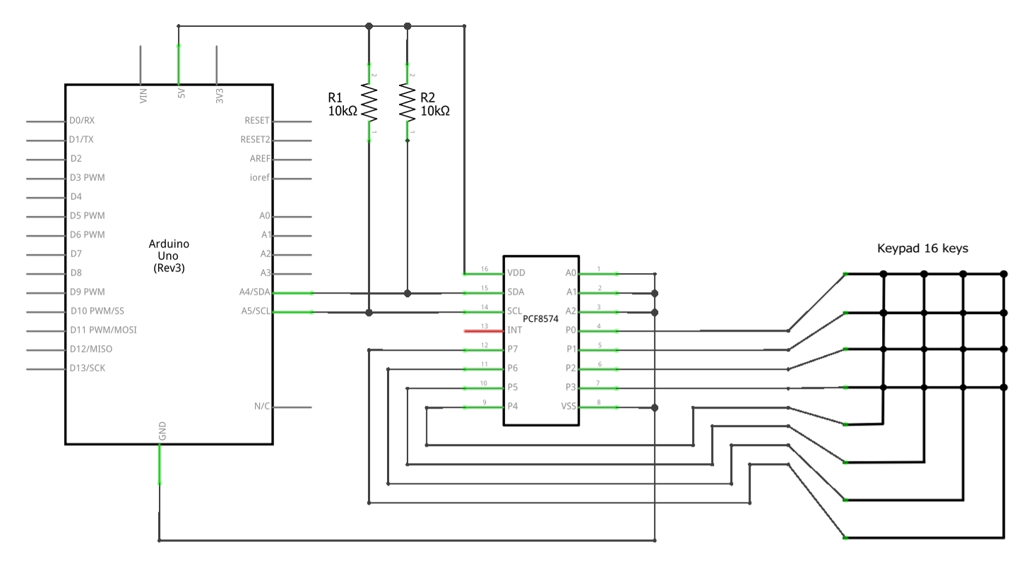 Piloter un clavier matriciel sur le bus I2C avec un PCF8574