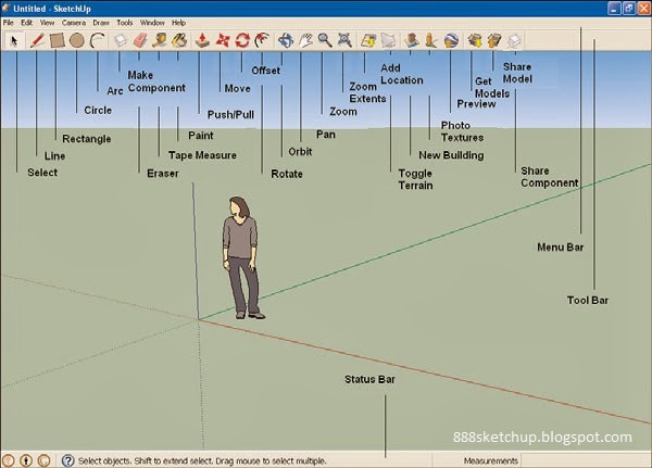 LESSON 2-2 : Understanding the Parts of SketchUp - 888 Sketchup