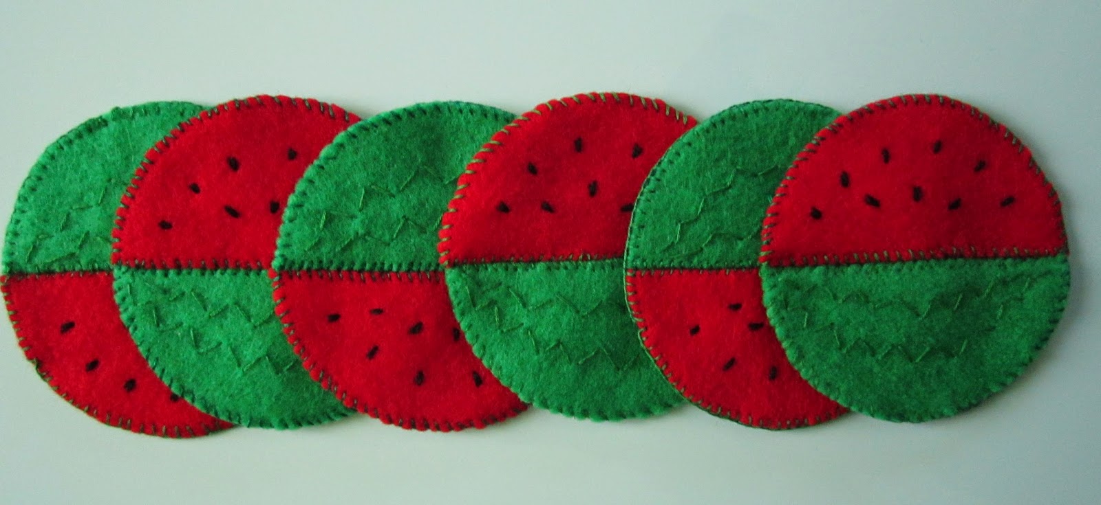 Felt Watermelon Coaster Set