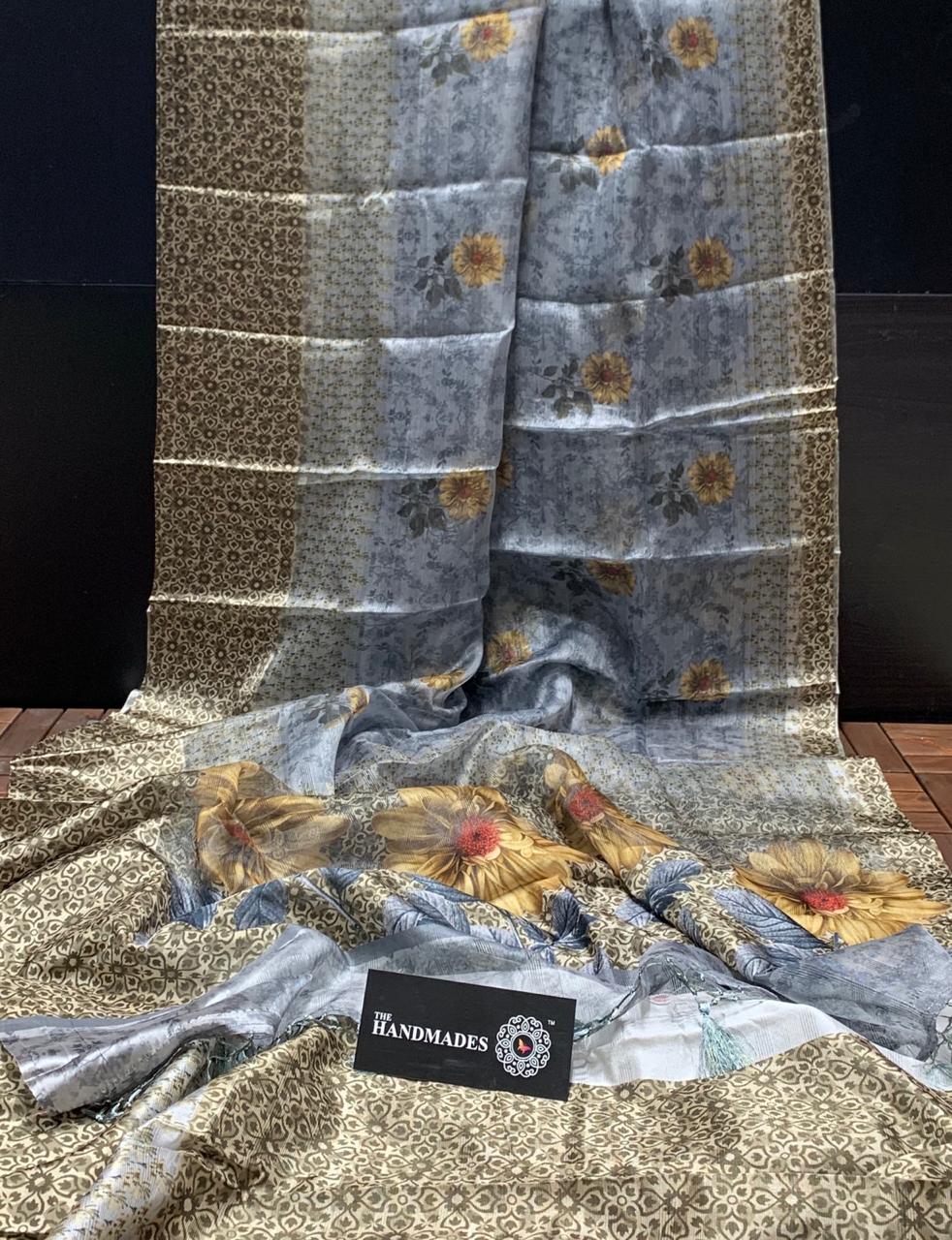 Malbari silk sarees with digital print