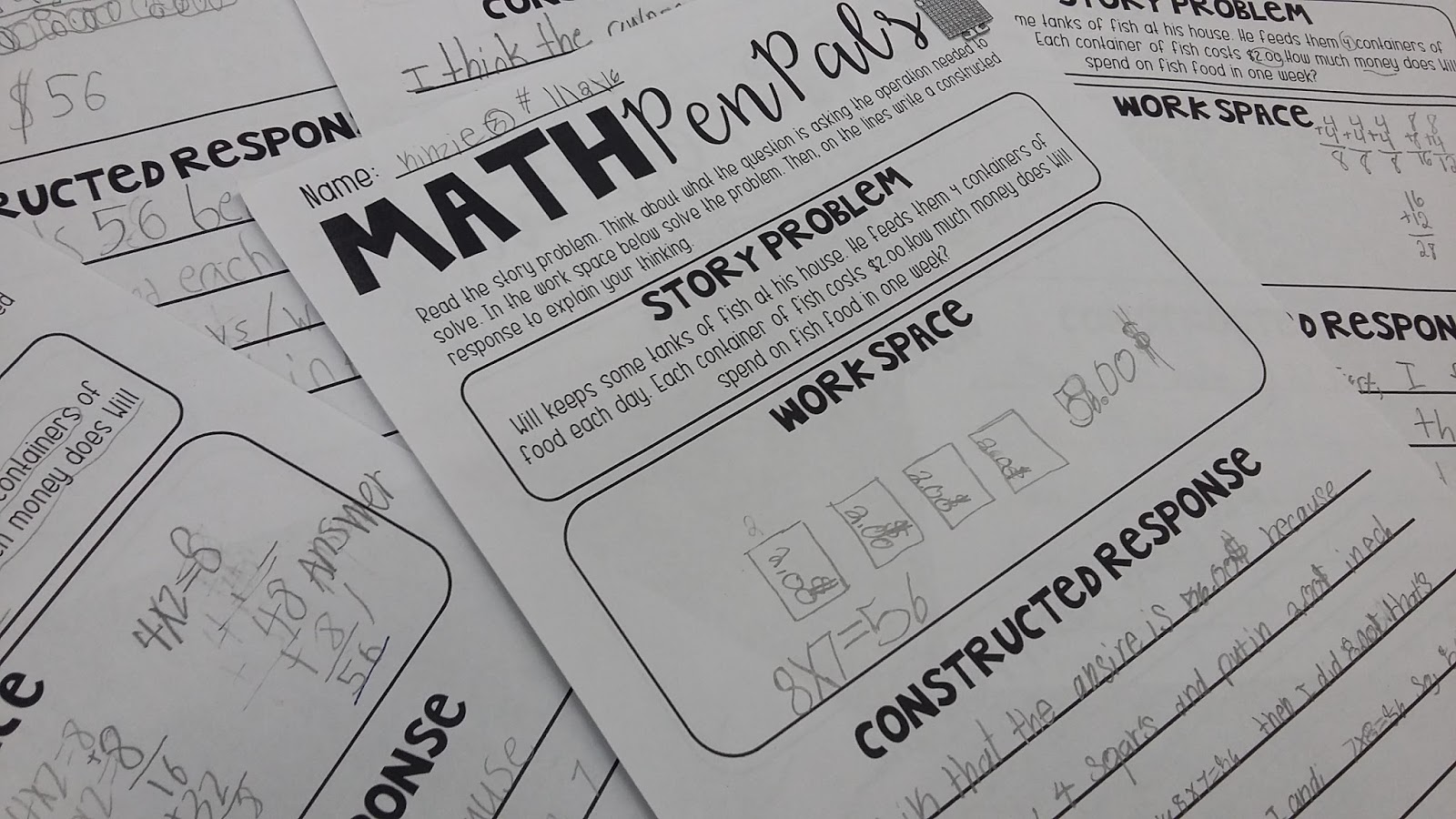 The Sunny Side: Math PEN PALS!