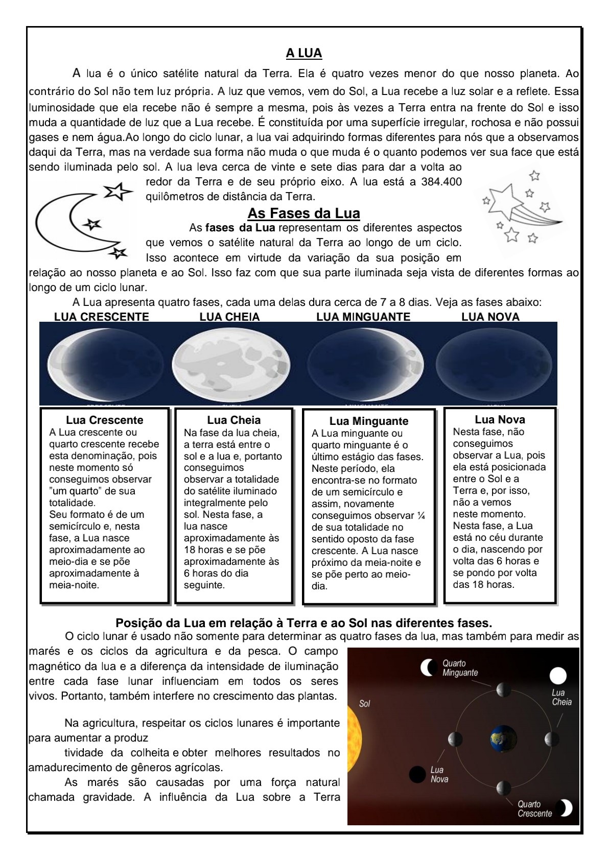 Atividades Sobre A Lua 5 Ano - NAZAEDU