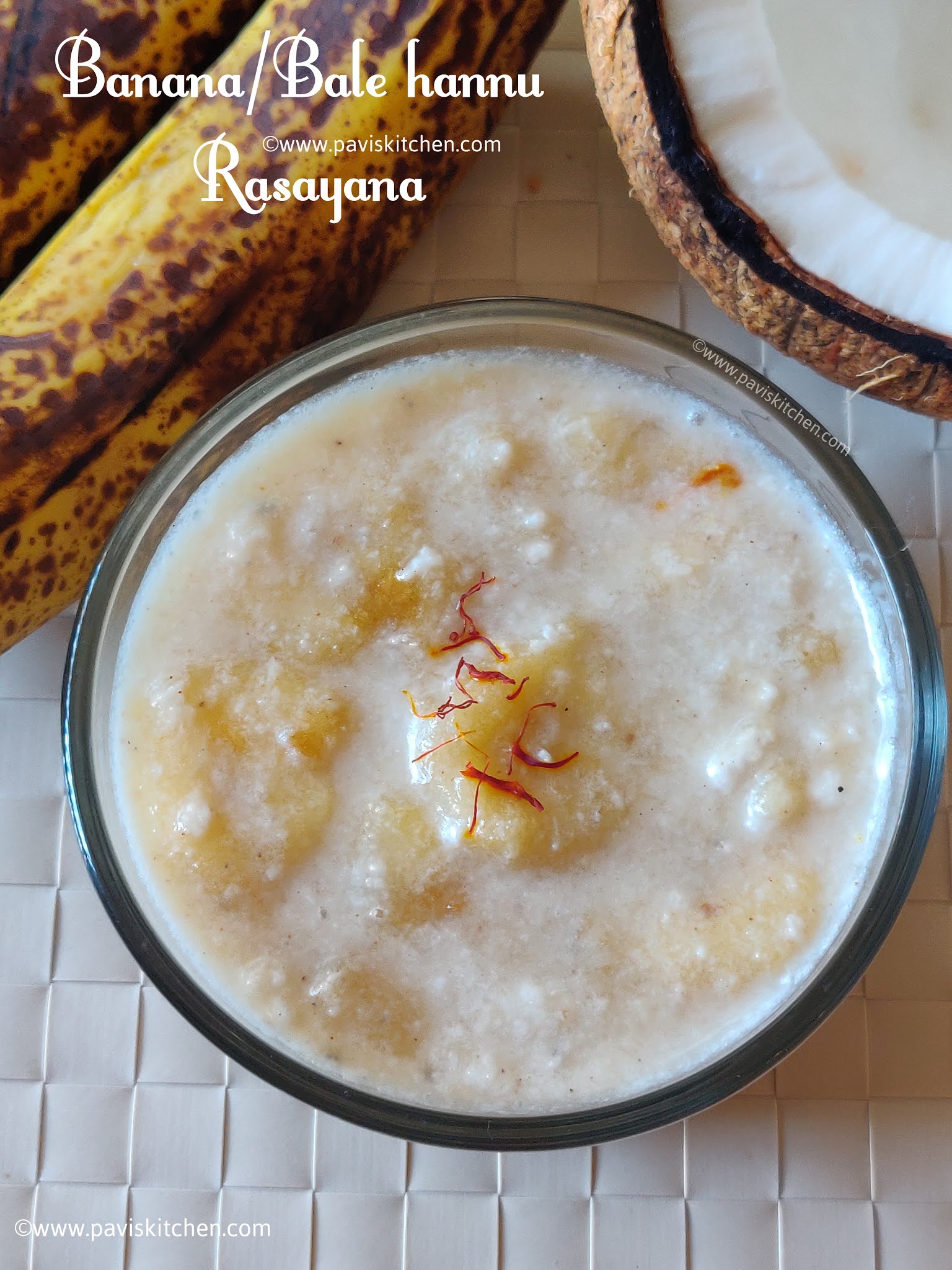 Banana rasayana recipe | Balehannu rasayana | banana kheer ...