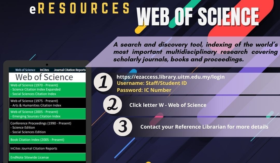 Discover our eResources Web of Science - Perpustakaan UiTM