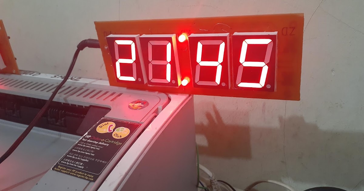 DIY dan design PCB jam digital besar, dengan 7 segmen, 9Volt, ukuran 1 ...