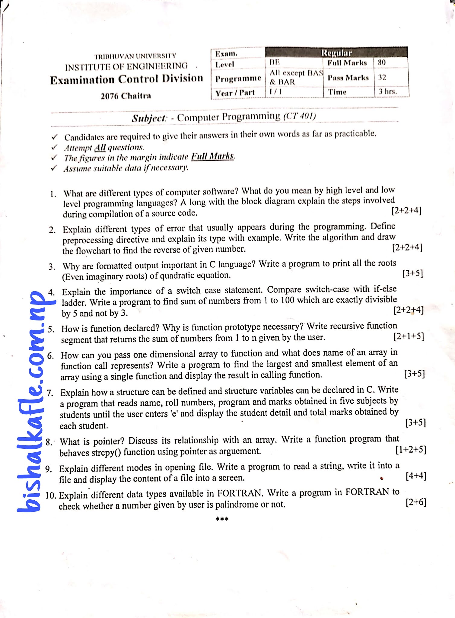 C Programming Recent IOE Question C Programming 2076 Chaitra Question c-programming-recent-ioe-question-c-programming-2076-chaitra-question