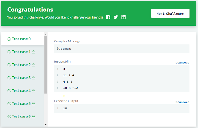 Diagonal Difference Hackerrank Solution in C & C++ | Hackerrank Diagonal Difference Hackerrank Solution in C & C++ | Hackerrank