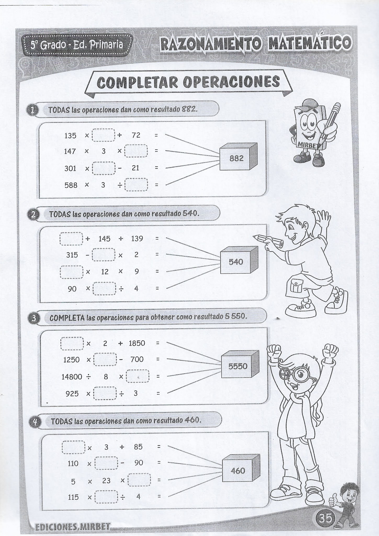 RAZONAMIENTO MATEMÁTICO- 4to primaria
