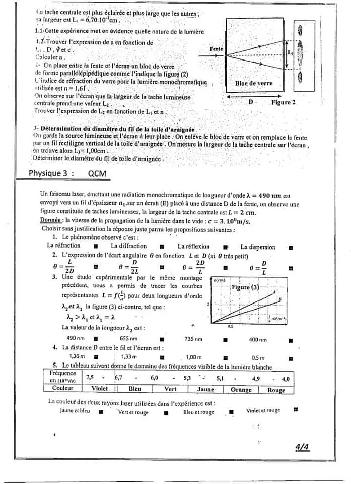 controle 1 physique-chimie semestre 1 2bac international