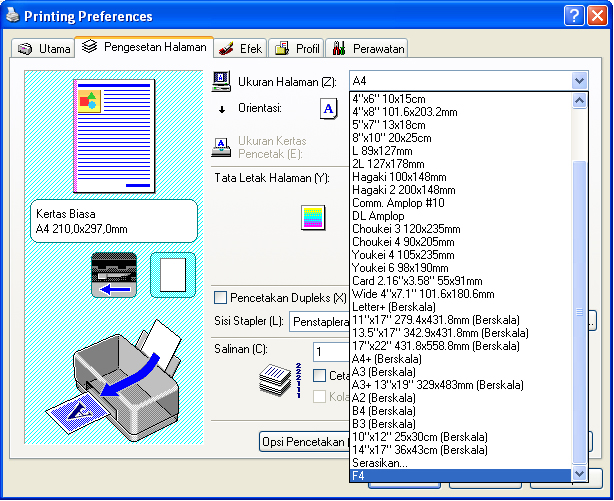 CUPINCU.COM: Menambah Ukuran Kertas pada Printer