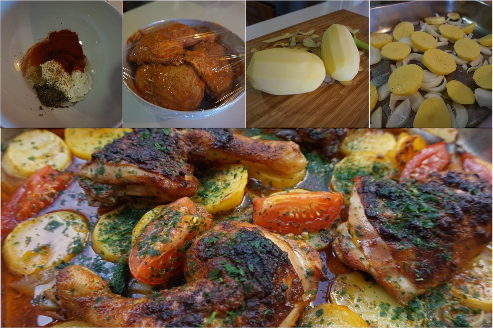 POLLO 🍗 asado, estilo TURCO 🍽️ (con papas y cebolla)