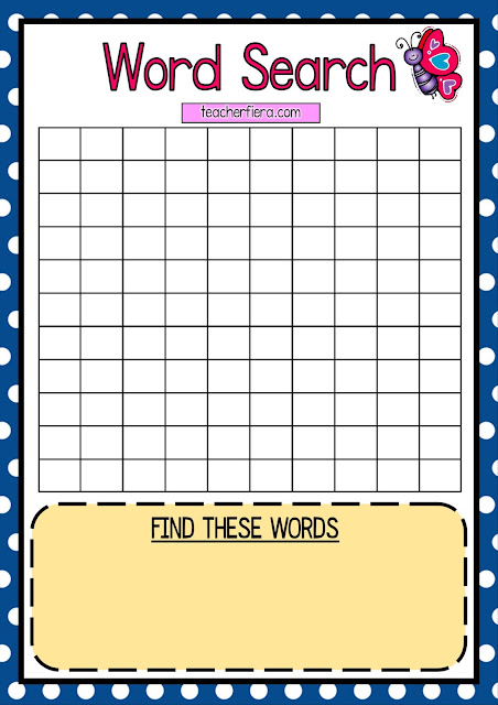 teacherfiera.com: WORD SEARCH TEMPLATES (COLOURED AND BLACK AND WHITE ...