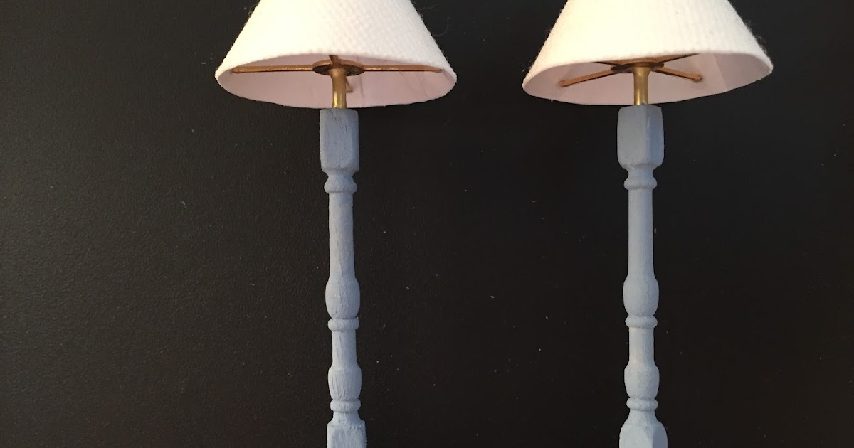1:12 scale modern model houses: Table lamp blue