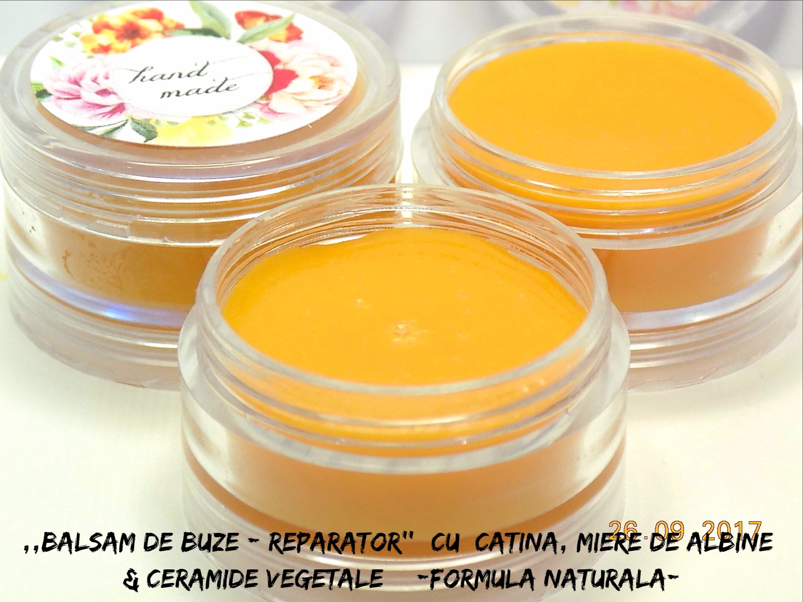 BEAUTICIAN.STELA HANDMADE: ,,BALSAM DE BUZE - REPARATOR'' (cu: catina, miere de albine si ...