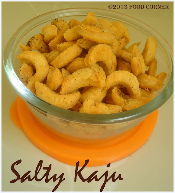 Salty Kaju | Diwali snack Recipe ~ Kiran's Food corner