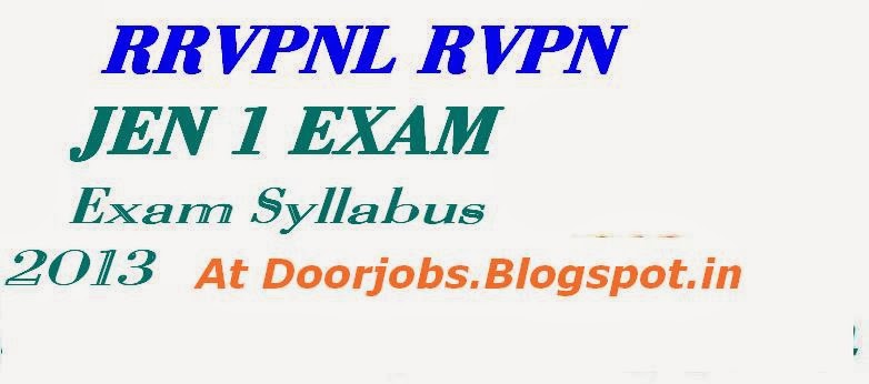 RRVPNL RVPN JEN-I Exam Syllabus, Paper Pattern, Examination Scheme and ...