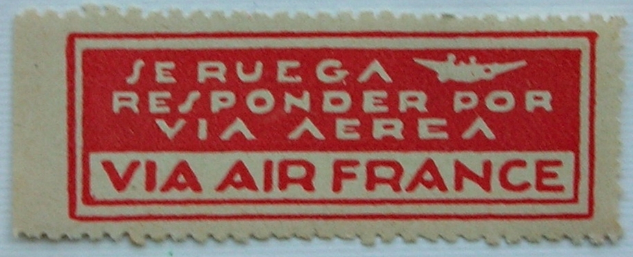 International Airmail And Priority Mail Labels: France: Air France ...