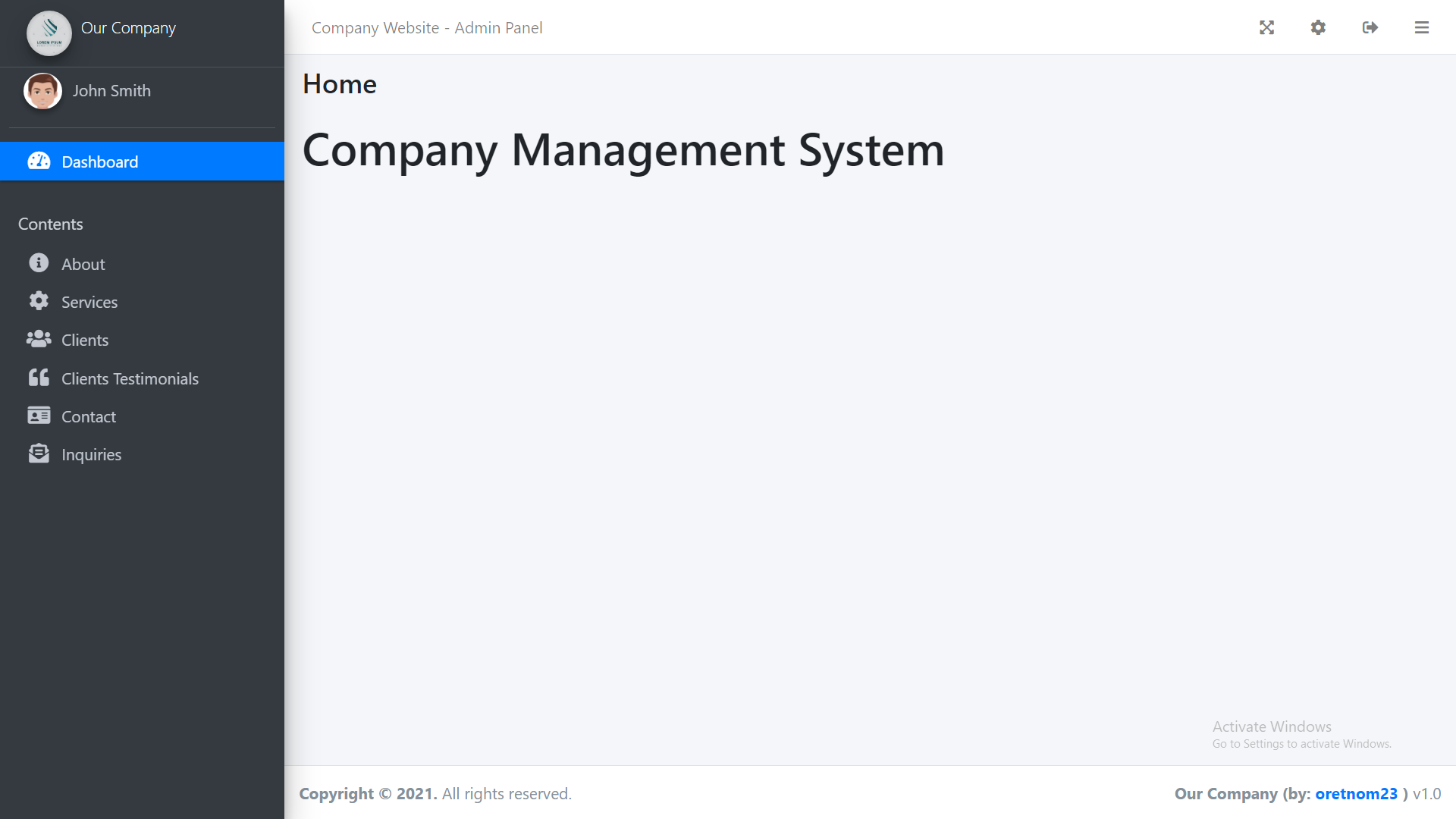 Company Management System in PHP MYSQL with source code