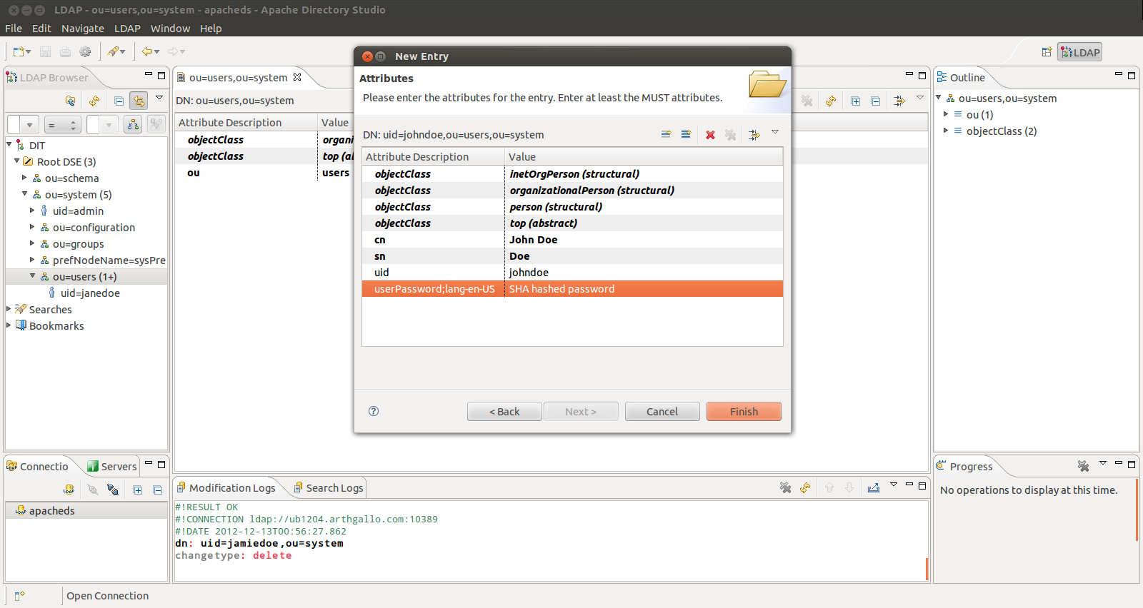 Open design and architecture: Adding a New User to ApacheDS using ...