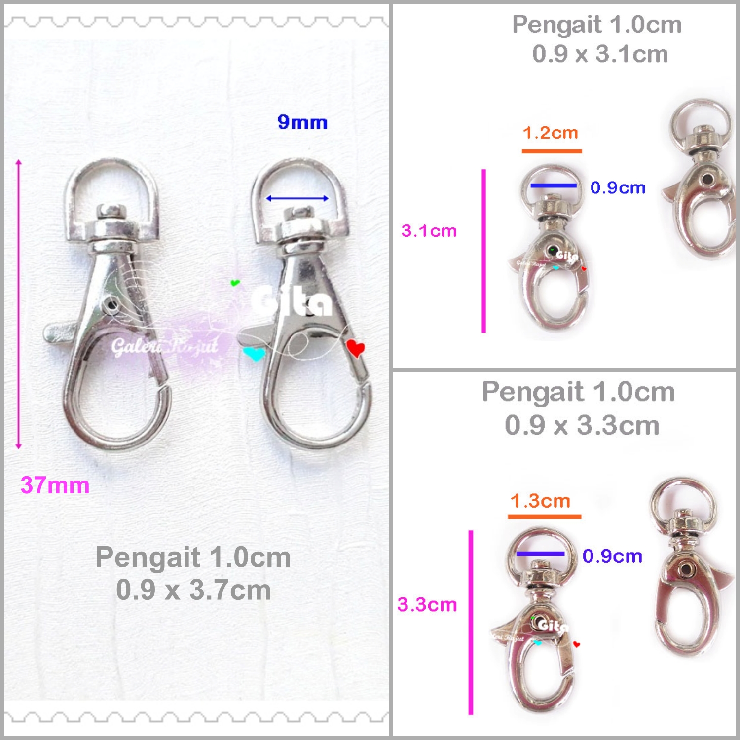 Gita Galeri Rajut: Aksesoris Tas: Pengait, Ring Tas, & Ring Jalan