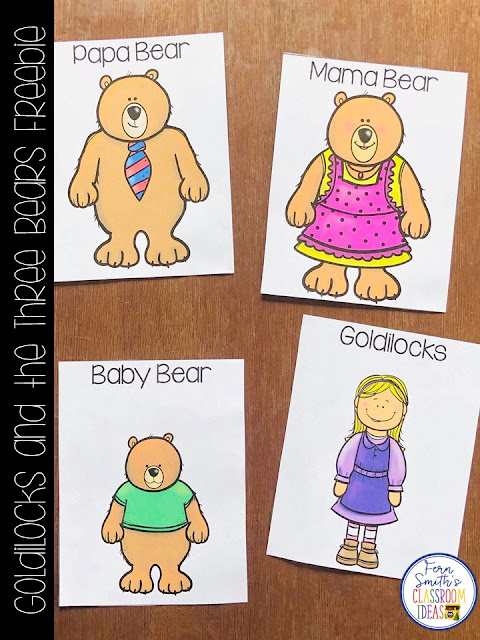 Fern's Freebie Friday - Goldilocks and the Three Bears for Kindergarten ...