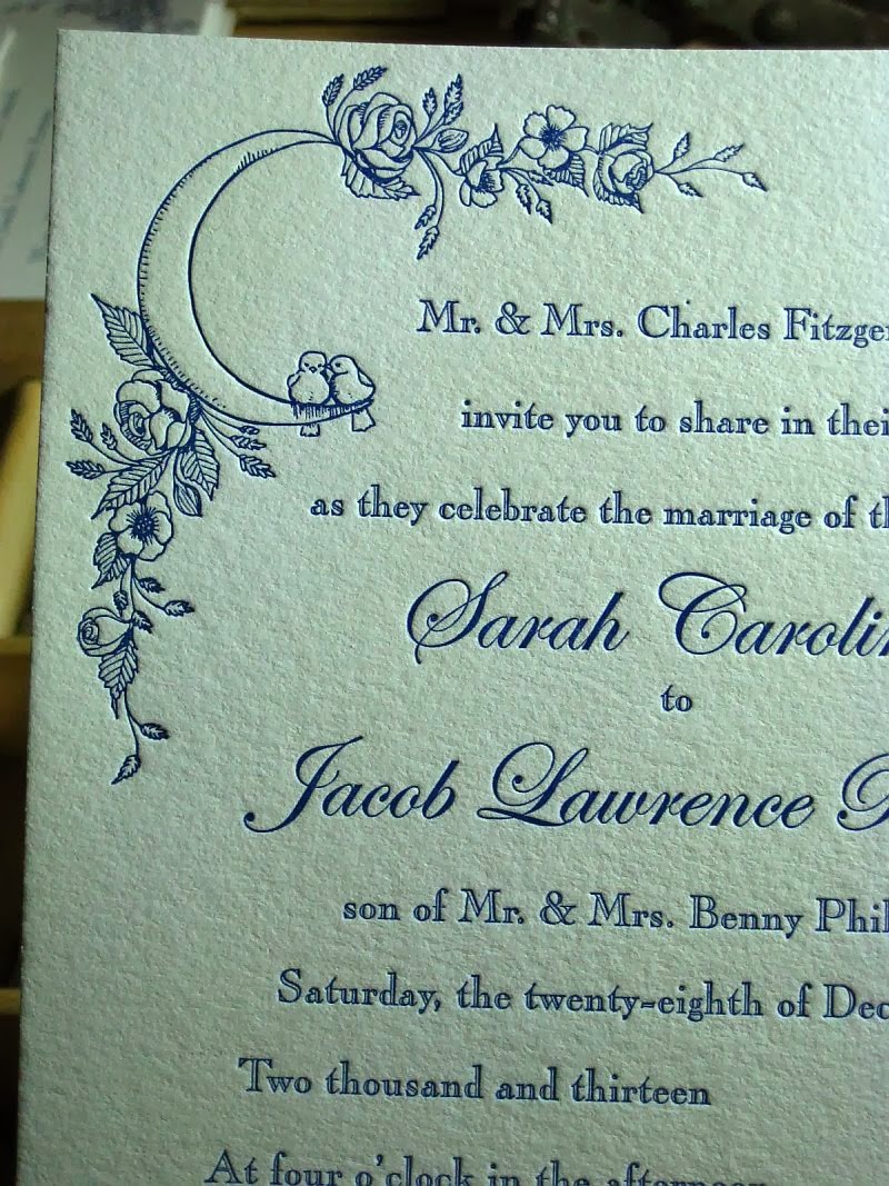 Paper Wren Press : A Wedding Suite for Sarah: "Paper Moon"