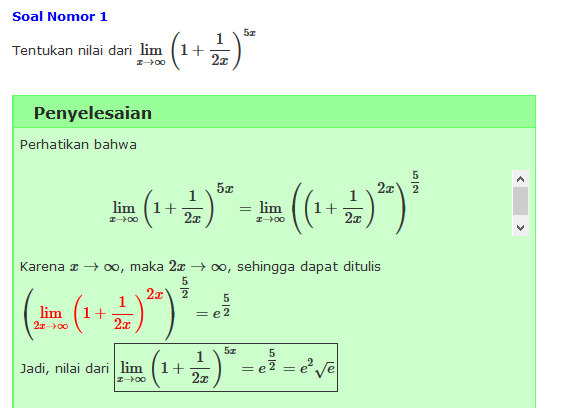 Limit Bilangan E dan Limit Trigonometri