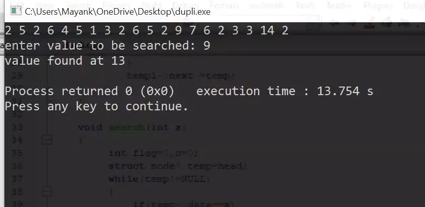 Search an element in Linked List