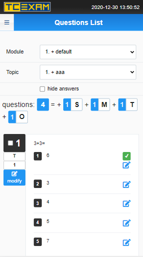 TCExam Mobile Friendly (TMF), Enhancement for original TCExam