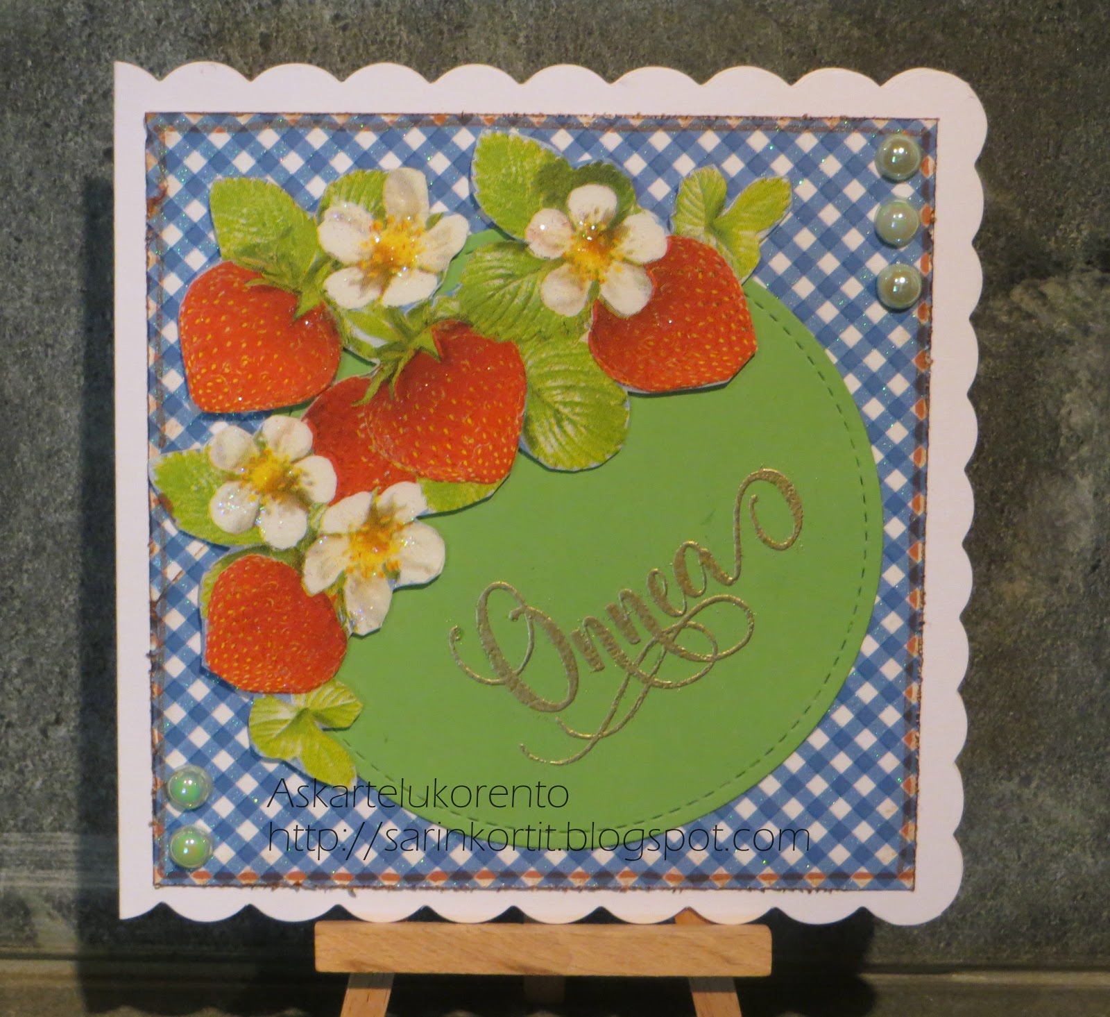 Askartelukorento - Sarin askartelut: Mansikkaiset onnittelut