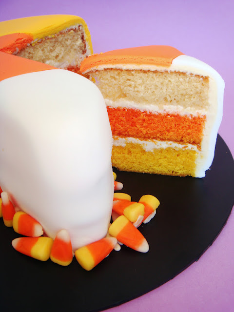 butter hearts sugar: Candy Corn Cake