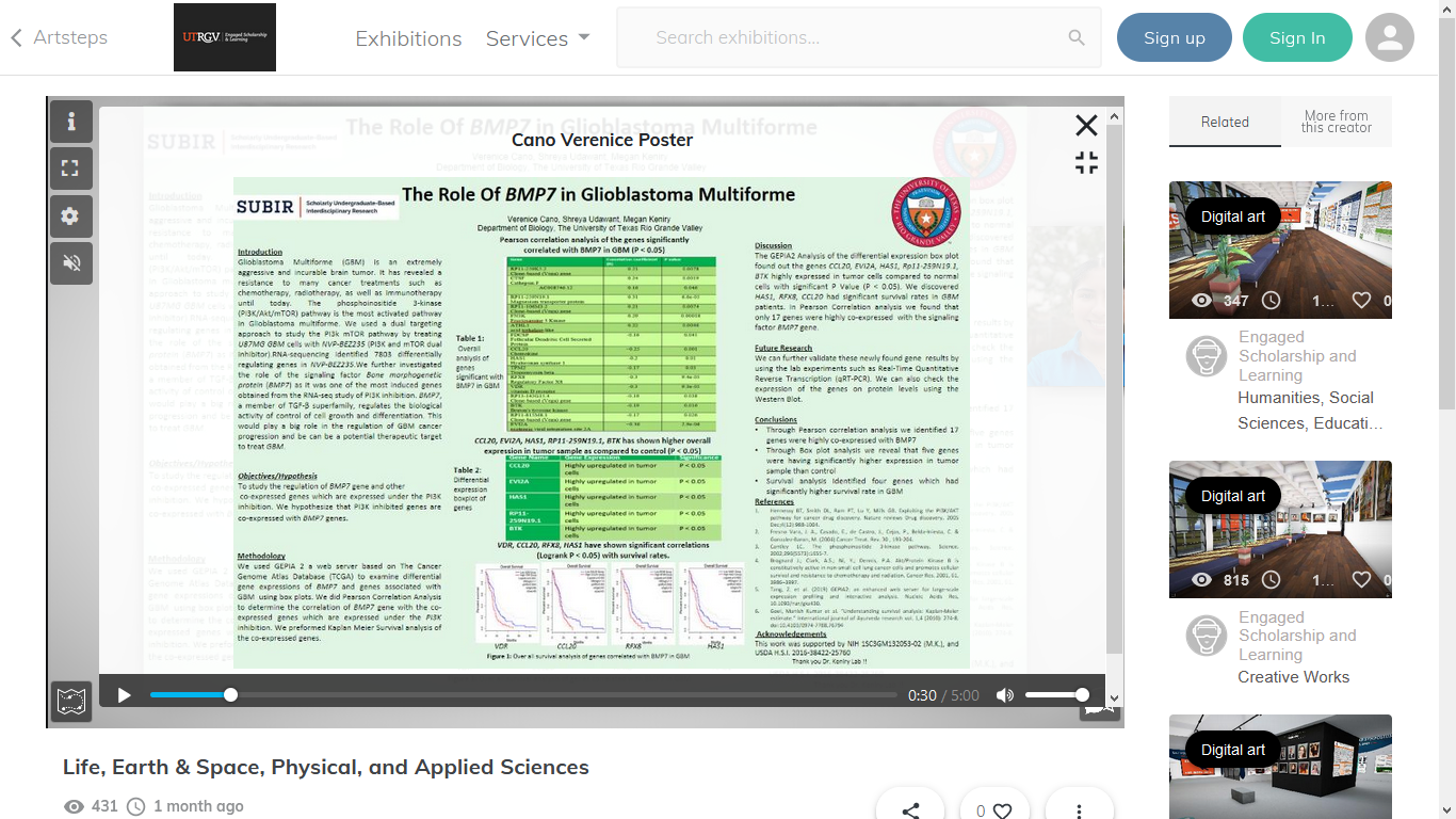 Better Posters: Poster sessions in street view: Review of Artsteps