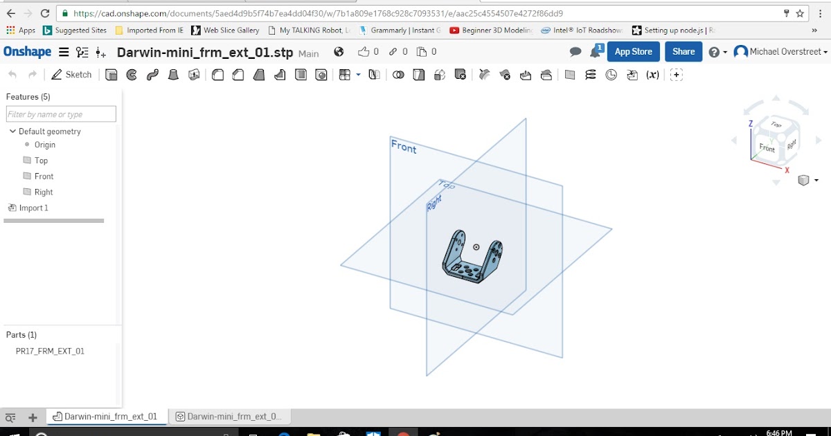 I, Bioloid: Create .STL Files for 3D printing using OnShape.