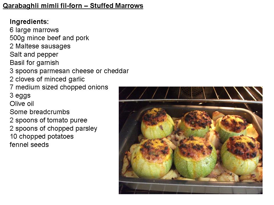 Qarabaghli mimli fil-forn – Stuffed Marrows