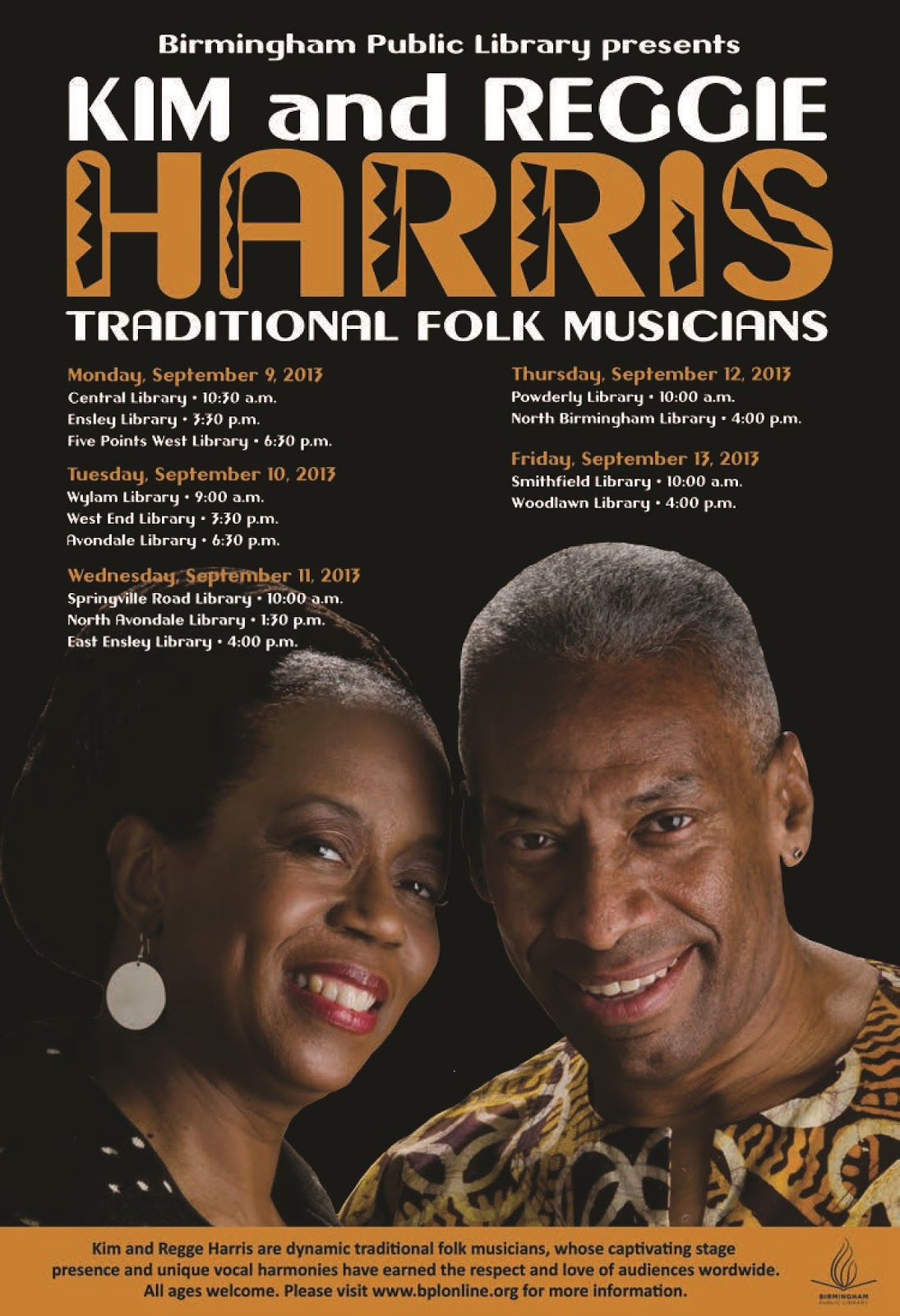Traditional Folk Music Duo Kim and Reggie Harris to Perform at Selected ...