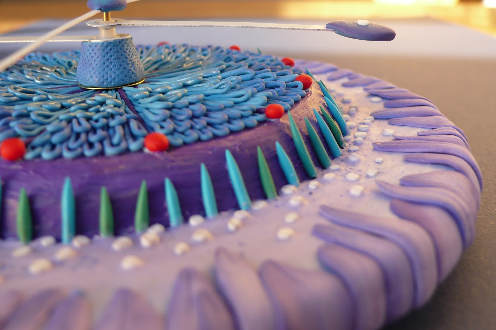 Nibyniebo: Lilac and blue - polymer clay wall clock - just baked!