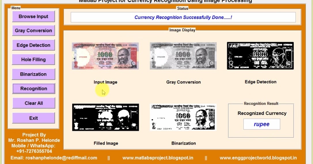 Currency Recognition Using Image Processing Matlab Project Code ...