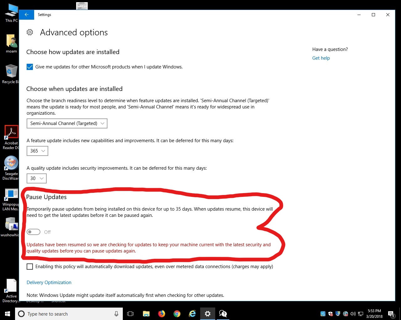 Windows Update Stuck In Paused Mode After Updating to Windows 10 1809 ...