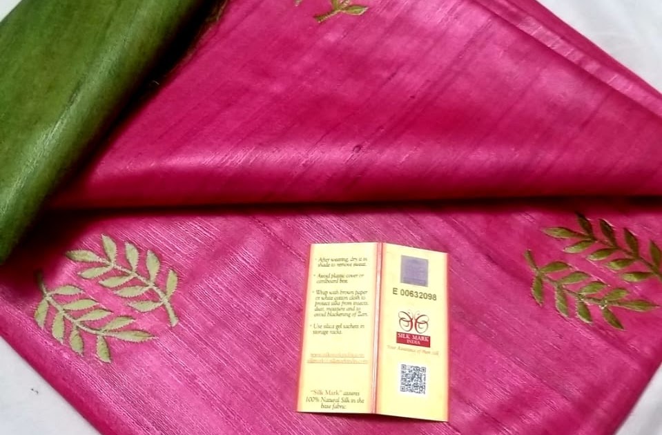 Latest Ghicha embroidery with contrast bp With silk mark