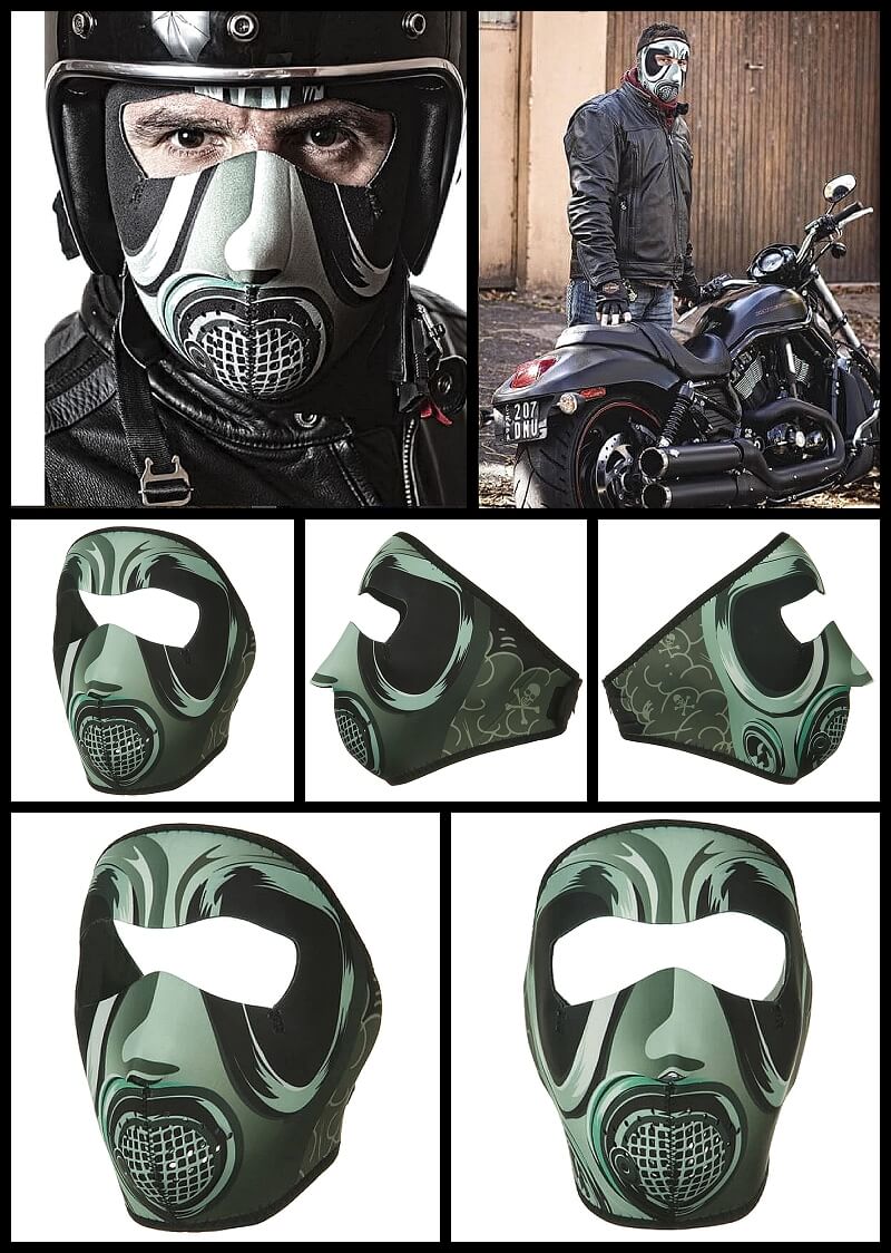 Motorcycle Helmets: Gas Mask Neoprene Face Mask